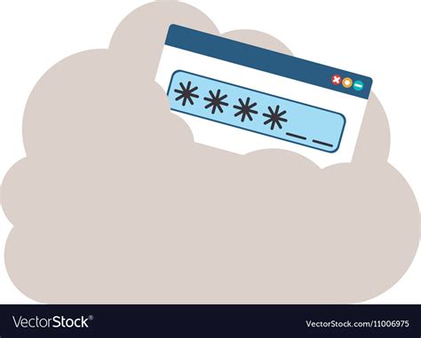 Password Text Box Into The Cloud Royalty Free Vector Image