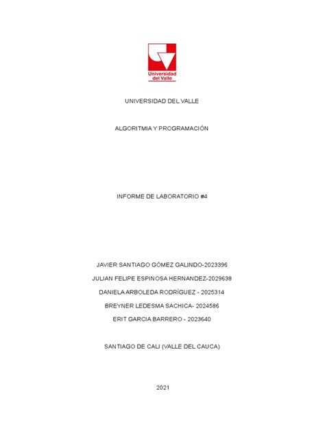 Laboratorio 4 De Algoritmia Y Programacion Pdf