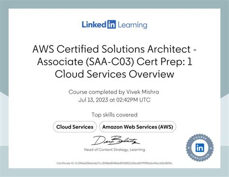 vivek mishra on linkedin certificate of completion