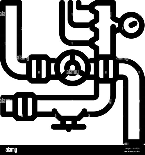 Pipeline System Petroleum Engineer Line Icon Vector Pipeline System Petroleum Engineer Sign