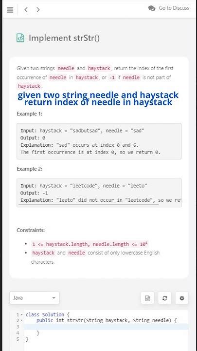 Implementing Strstr Solution On Leetcode Youtube