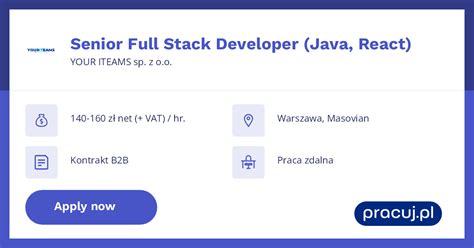 Oferta Pracy Senior Full Stack Developer Java React Your Iteams Sp
