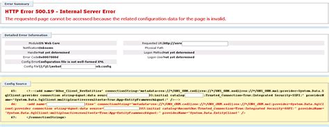 Wcf Iis 75 Giving Configuration Error Because Of Entity Framework