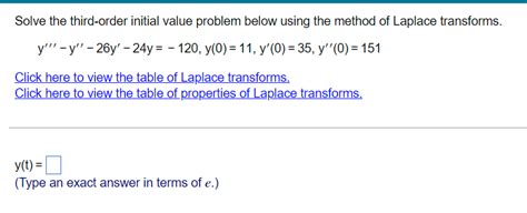Solved Solve The Third Order Initial Value Problem Below