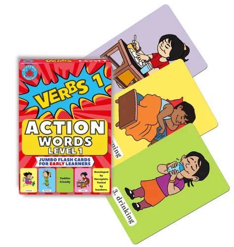 English Brainy Bug Resource Action Words Level Flash Cards At Rs