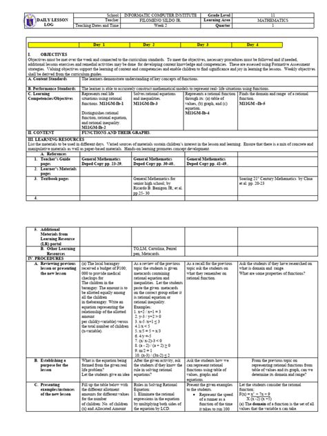 Dll Gen Math Week 2 Pdf Function Mathematics Mathematics