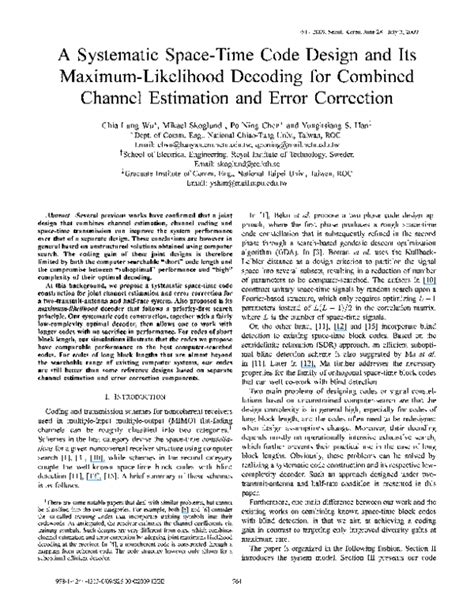 pdf a systematic space time code design and its maximum likelihood