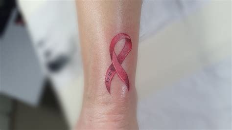 Pink Ribbon Finger Tattoos