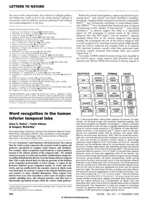 Pdf Word Recognition In The Human Inferior Temporal Lobe
