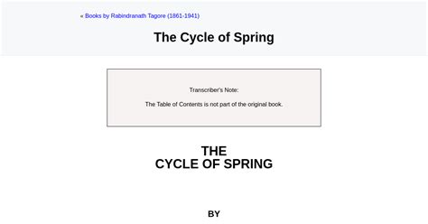 The Cycle Of Spring
