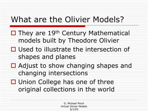 Ppt Virtual Olivier Models Powerpoint Presentation Free Download