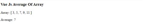 Vue Js Average Of Array Items