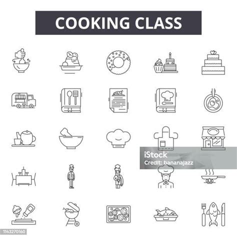 요리 클래스 라인 아이콘 기호 설정 벡터 요리 교실 개요 개념 삽화 음식 부엌 요리 레스토랑 요리 개체 그룹에 대한 스톡 벡터 아트 및 기타 이미지 Istock