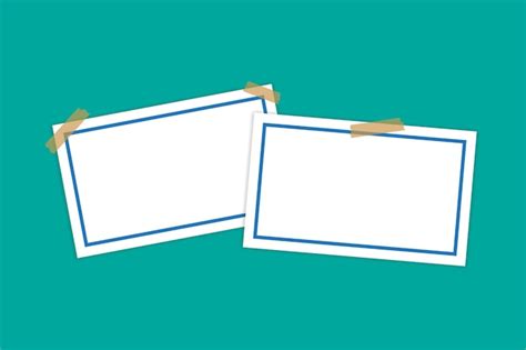 재고용 그림자가 있는 빈 사진 프레임 프리미엄 벡터