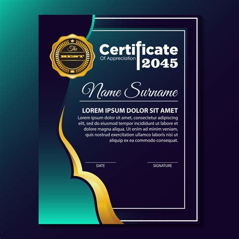 Modern Design Certificate Layout Concept Simple Elegant And Luxurious