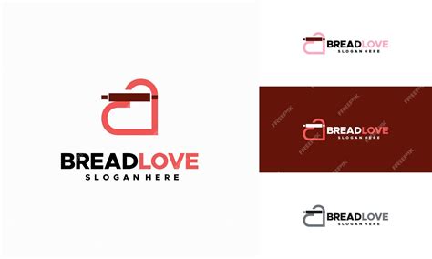 Premium Vector Love Bakery Logo Designs Concept Vector Bread Bakery