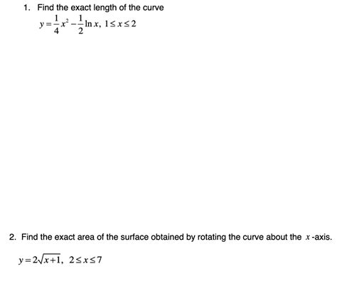 Solved Find The Exact Length Of The Curve Find The Exact