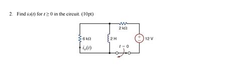 solved find io t ﻿for t≥0 ﻿in the circuit 10 ﻿pt