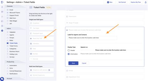 Using Read Only Text Field In Desk365 Desk365