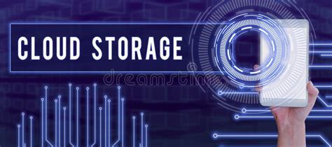 Writing Displaying Text Cloud Storage Word Written On Computing Connect Devices To Cloud Data