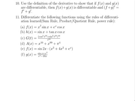 Solved Use The Definition Of The Derivative To Show That If Chegg Com