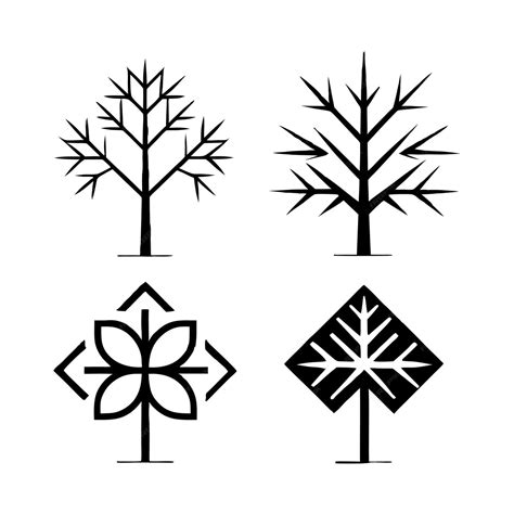 Tree Top Symbols Vector Illustration Set Premium Ai Generated Vector