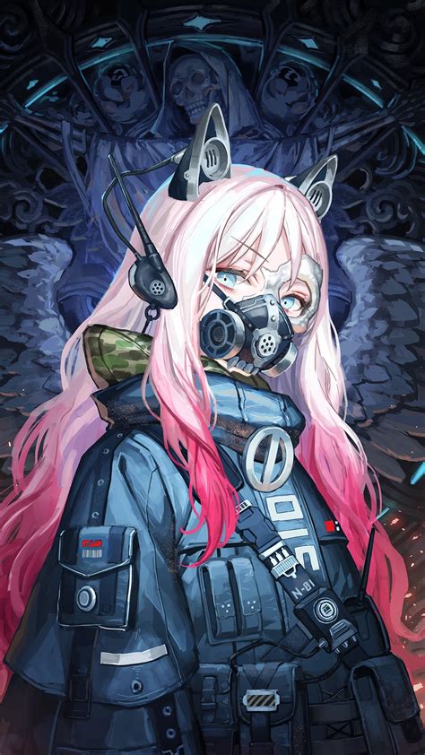 Anime Girl With Gas Mask Drawing At George Ricketson Blog