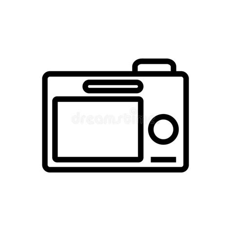 Digital Photo Icon Line Isolated On White Background Black Flat Thin Icon On Modern Outline