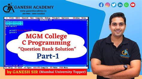C Programming Practical Mgm College Question Bank Part 1 Youtube