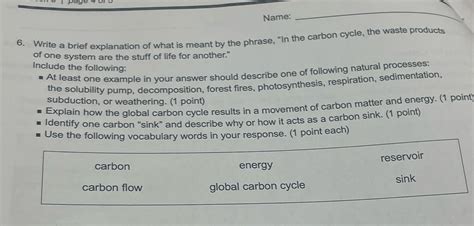 [solved] Ap Environmental Science Carbon Name 6 Write A Brief Course Hero