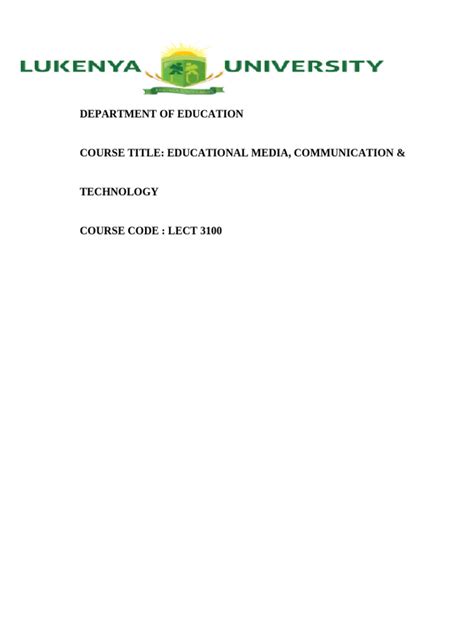 Lect 3100 Ed Mand Technology Pdf Communication Educational