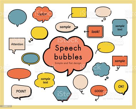 Set Of Simple And Flat Speech Bubbles Stock Illustration Download