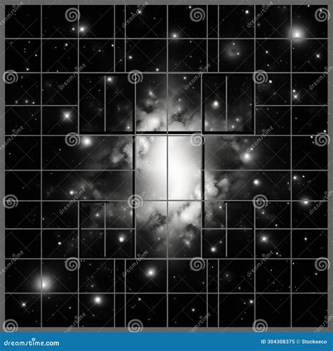 Infrared Style Stunning 4x4 Grid Galaxy Of Stars Stock Illustration
