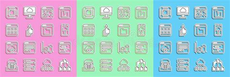 Set Line Folder Tree Software Cloud Technology Data Transfer Different Files Data Export