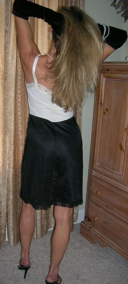 S Black White Tuxedo Full Slip Van Raalte And Polka Dot Chiffon Scarf