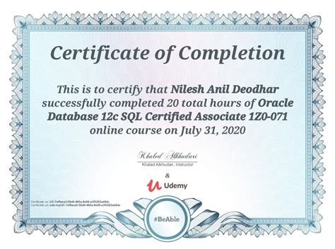 Nilesh Deodhar On Linkedin Oracle Sql Udemy