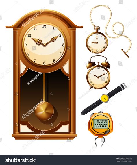 Different Design Clock Illustration Stock Vector Royalty Free