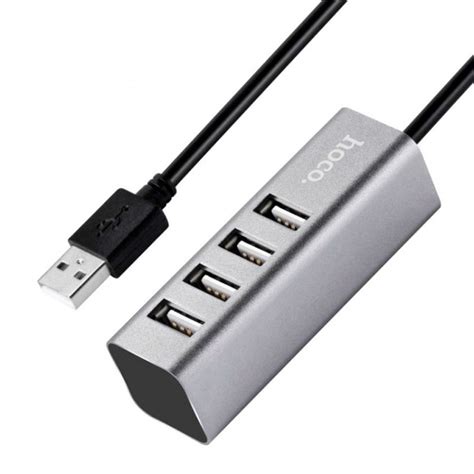 Купить Хаб адаптер Usb Hub Hoco Hb1 4 Usb Серый Интернет магазин Билка