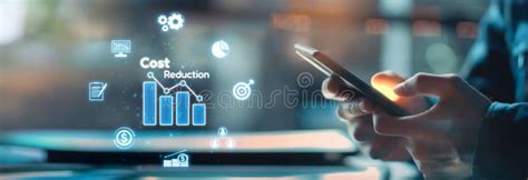 Cost Reduction Cost Saving Concept Shown By Digital Graphic Eide