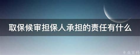 取保候审担保人承担的责任有什么 业百科