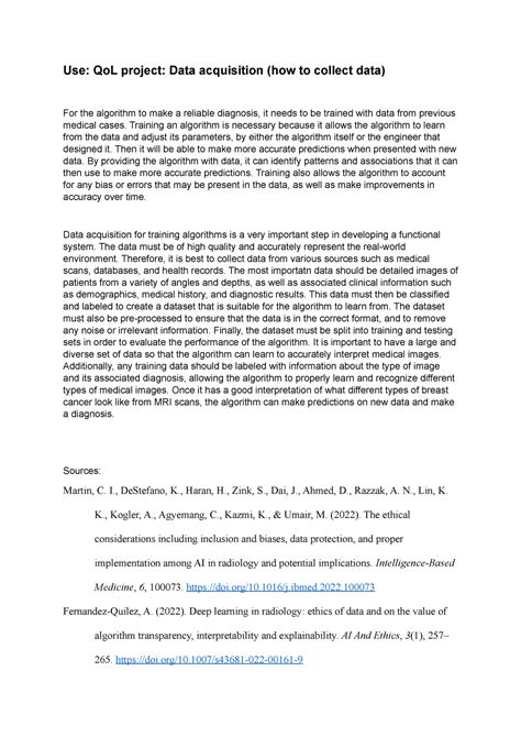 Data Acquisition Training An Algorithm Is Necessary Because It Allows The Algorithm To Learn