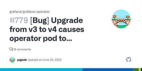 Bug Upgrade From V3 To V4 Causes Operator Pod To Crashloopbackoff · Issue 779 · Grafana