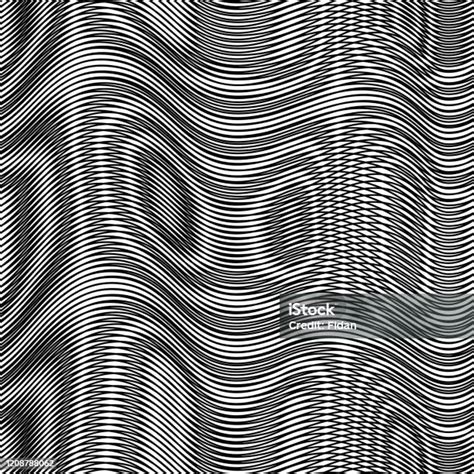 원활한 추상 벡터 배경 얇은 블랙 라인 패턴의 모아레 질감 디자인 직물 직물 커버 배너 0명에 대한 스톡 벡터 아트 및 기타