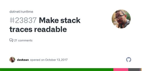Make Stack Traces Readable Issue 23837 Dotnet Runtime GitHub