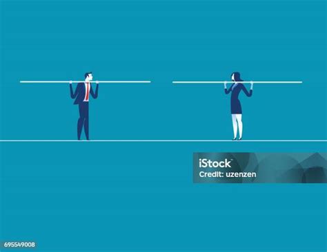 2 명의 실업가 줄 타기에 수렴 컨셉 비즈니스 벡터 일러스트입니다 줄타기 밧줄에 대한 스톡 벡터 아트 및 기타 이미지 줄타기 밧줄 여자 개념 Istock