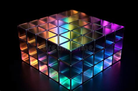 Glossy And Colorful Metallic Cube With Ornaments Pattern Stock Illustration Illustration Of