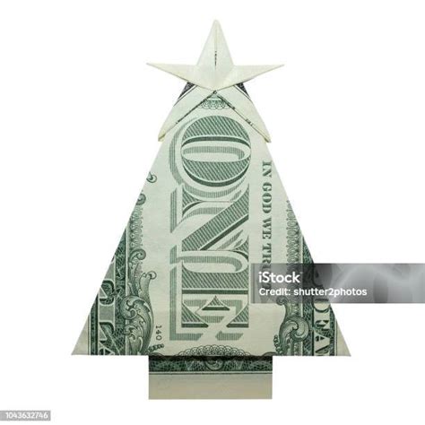 진짜 돈 종이 접기 크리스마스 트리 접혀 1 달러 지폐에 고립 된 흰색 배경 크리스마스에 대한 스톡 사진 및 기타 이미지 크리스마스 통화 미국 지폐 통화 Istock