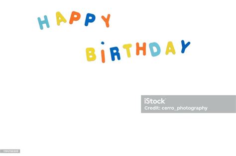 흰색 배경에 고립 된 다채로운 단어 생일 축하 텍스트에 대한 다양한 색상 공간 0명에 대한 스톡 사진 및 기타 이미지 0명 공기 주입 공휴일 Istock