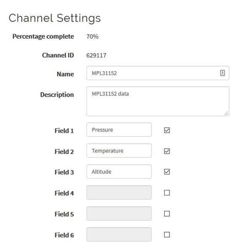 arduino and mpl3115a2 sensor data to thingspeak example