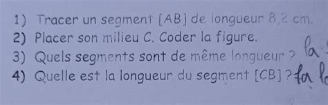 1 Tracer Un Segment [ab] De Longueur 8 2 Cm 2 Placer Son Milieu C